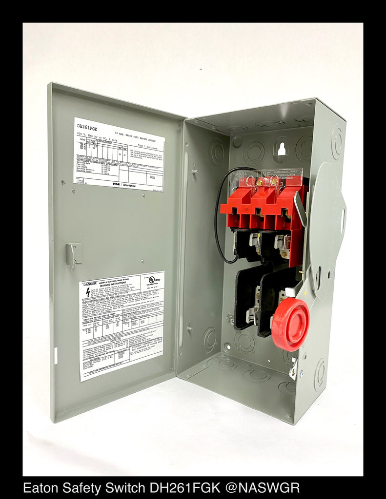 Eaton DH261FGK Heavy Duty Safety Switch - 30A/600V/2P/N1 - Unused ...