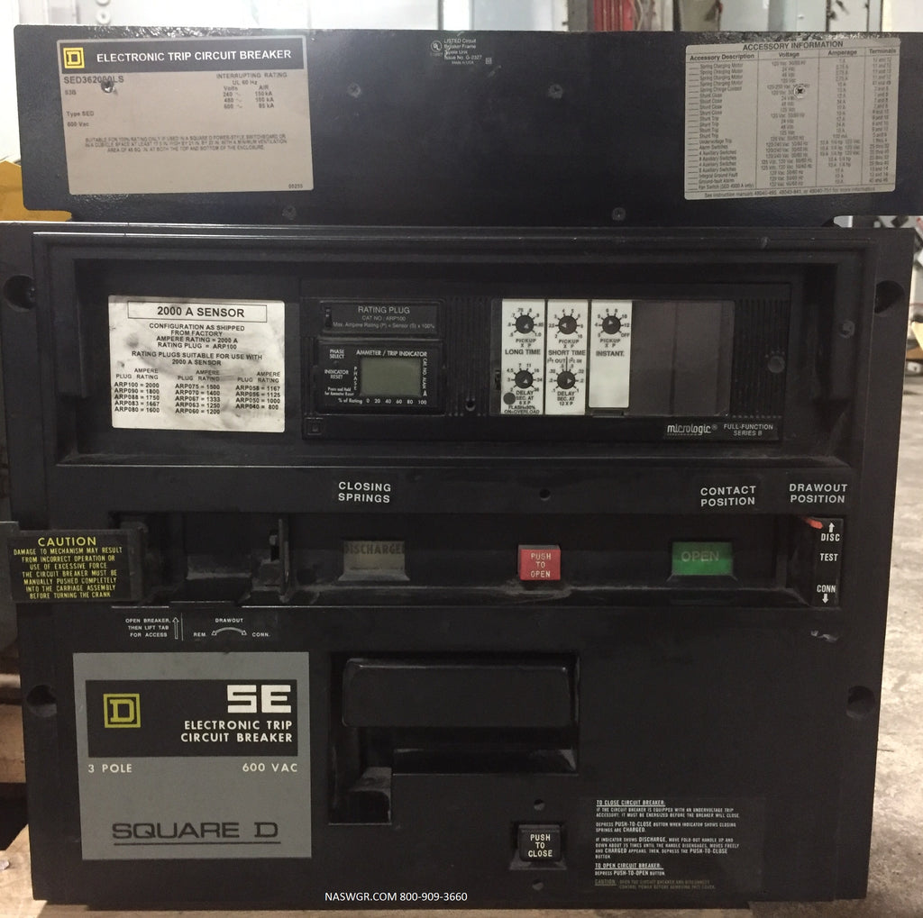 Square D SED362000LS Circuit Breaker (M/O,D/O) - 2000 Amp — North ...