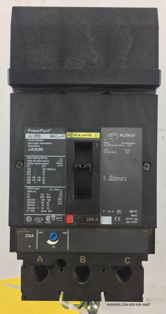JJA36200 ~ Square D JJA36200 Circuit Breaker — North American ...