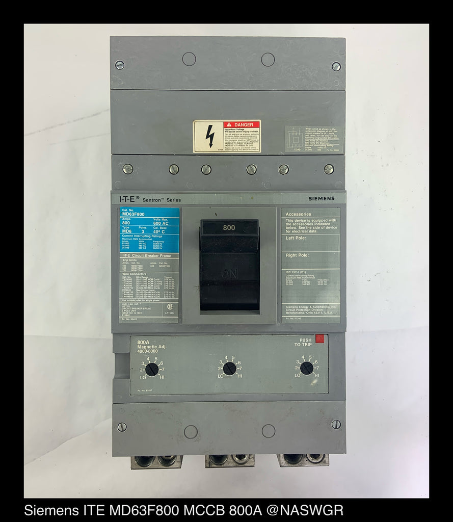 Siemens MD63F800 Molded Case Circuit Breaker ~ 800 Amp — North American ...