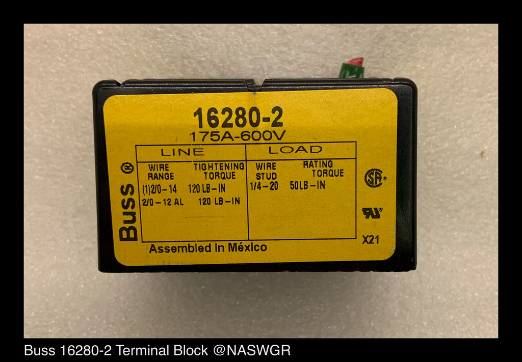 Buss 16280-2 Terminal Block ~ Unused Surplus — North American ...