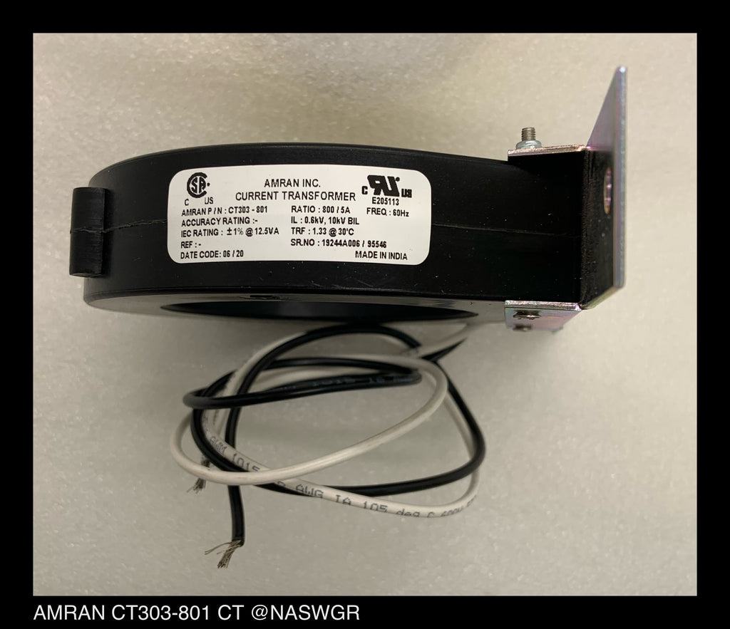 Amran CT303-801 Current Transformer - 800:5 Amp - Unused — North ...