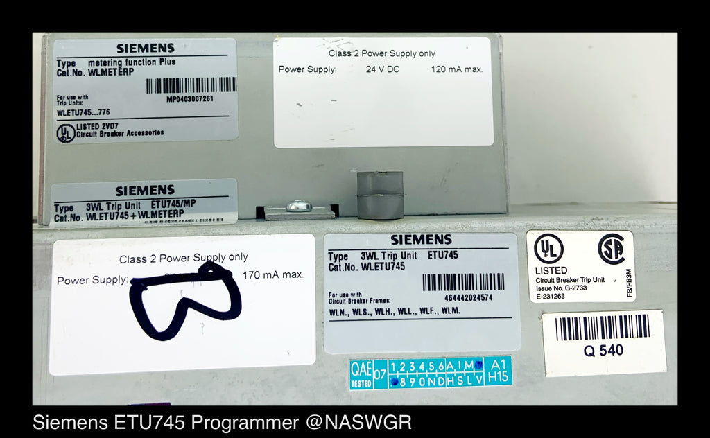 Siemens ETU745 Programmer — North American Switchgear Store
