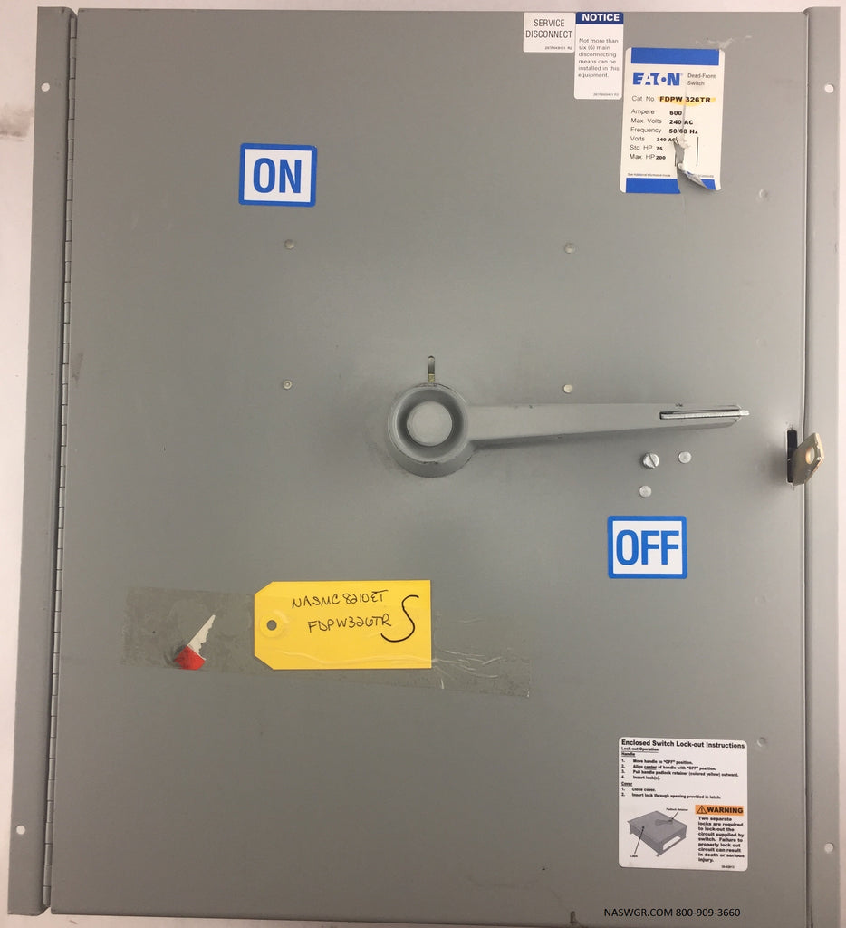 Eaton FDPW326TR Fusible Panelboard Switch - 600 Amp - Unused — North ...