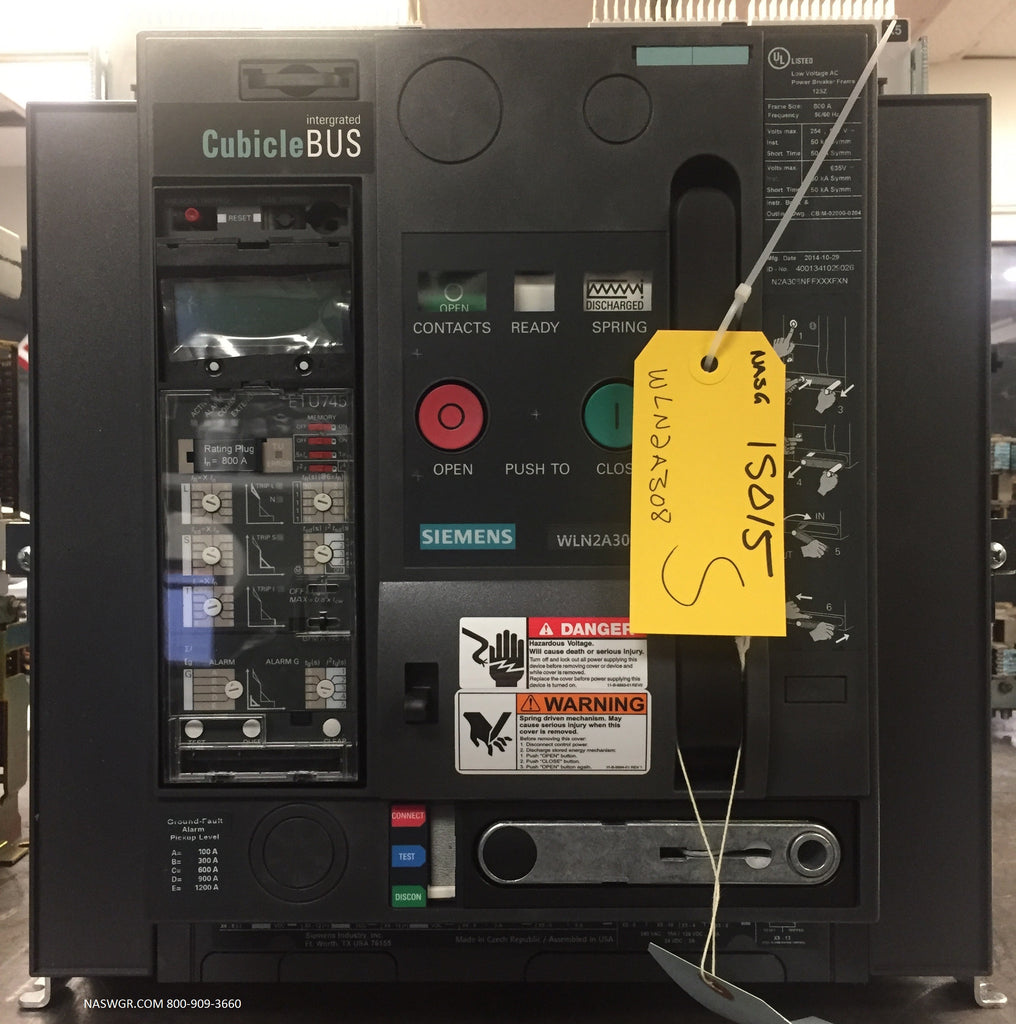 Siemens WL WLN2A308 Circuit Breaker (M/O,D/O) ~ 800 Amp - Unused Surpl ...