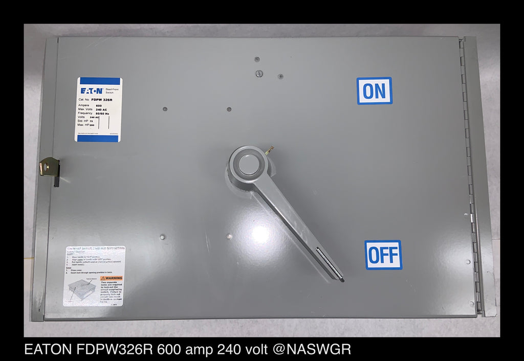 Eaton FDPW326R Fusible Panelboard Switch - 600 Amp - Unused — North ...