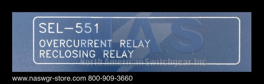 Schweitzer Engineering Laboratories SEL-551 Overcurrent / Reclosing Re ...