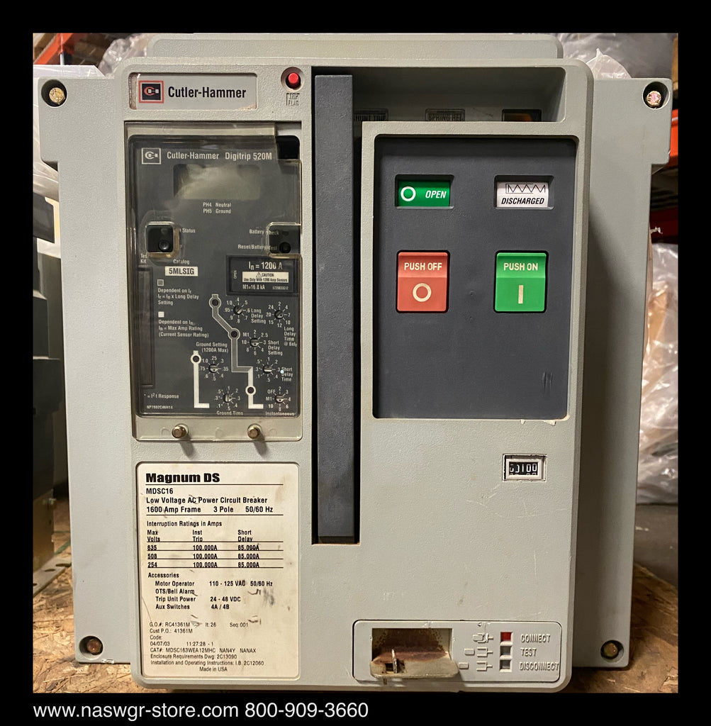 Eaton Magnum DS MDSC16 Circuit Breaker (E/O,D/O) - 1200 Amp — North ...