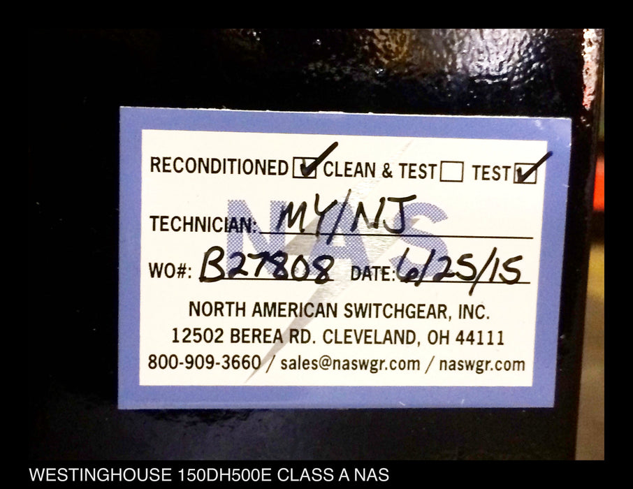 Westinghouse 150DH500E Circuit Breaker (E/O,D/O) - 1200 Amp — North American Switchgear Store