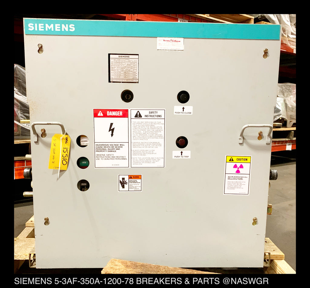 Siemens 5-3AF-350A-1200-78 AC High Voltage Circuit Breaker — North ...