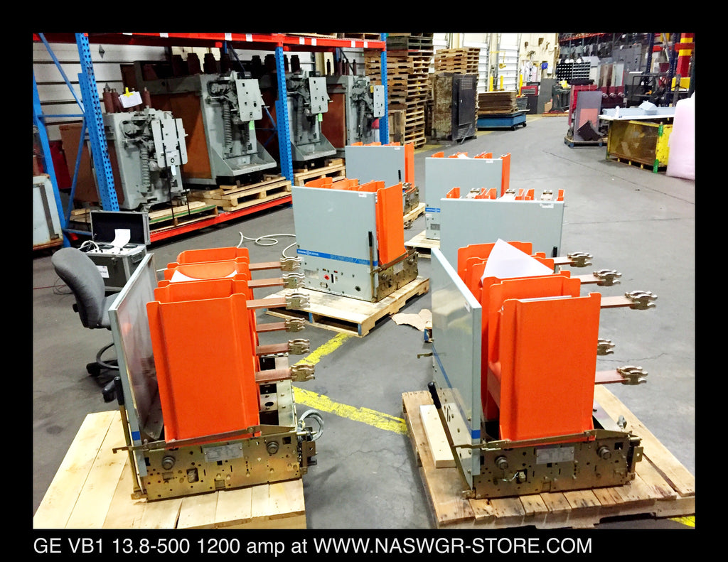 GE PowerVac VB1 13.8-500-1 Vacuum Circuit Breaker (E/O,D/O) - 1200 Amp ...