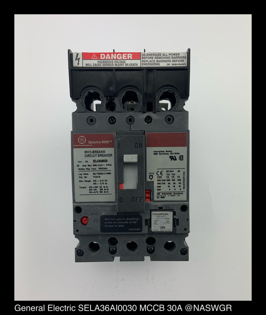 GE Spectra RMS SELA36AI0030 Circuit Breaker - 20 Amp — North American ...