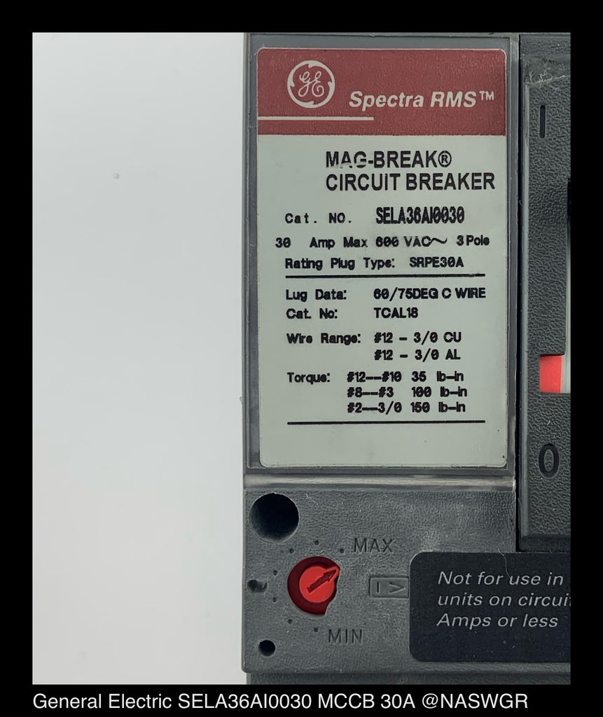 GE Spectra RMS SELA36AI0030 Circuit Breaker - 20 Amp — North American ...