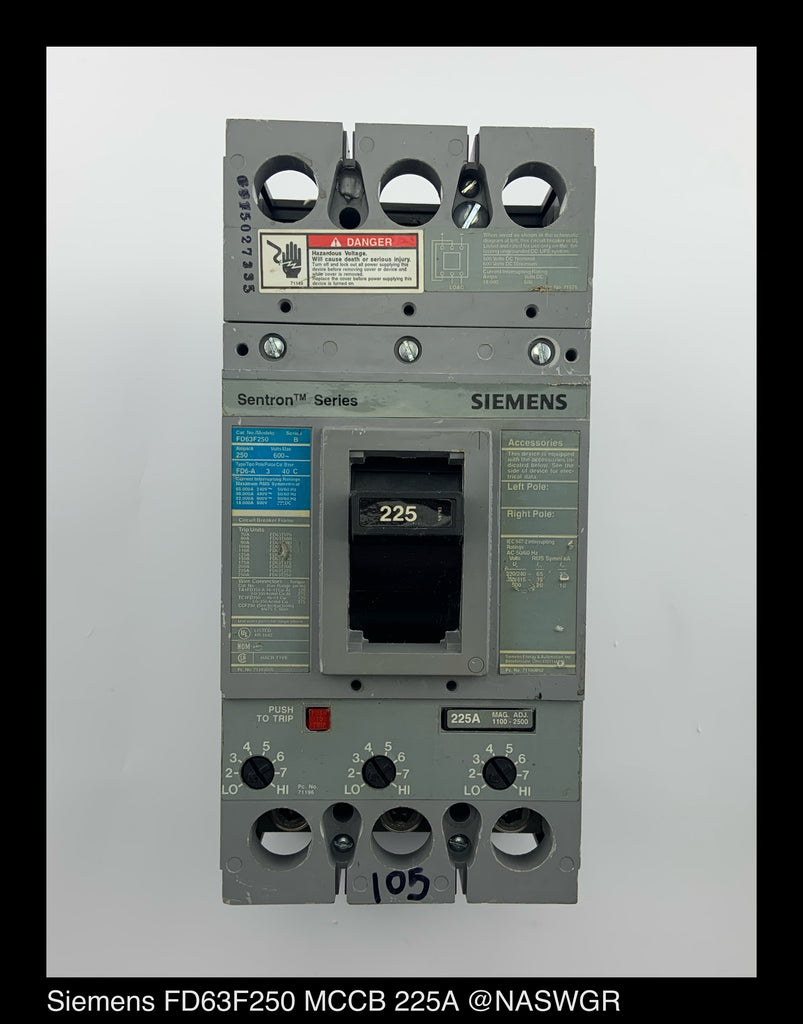 Siemens FD63F250 Molded Case Circuit Breaker ~ 225 Amp — North American ...