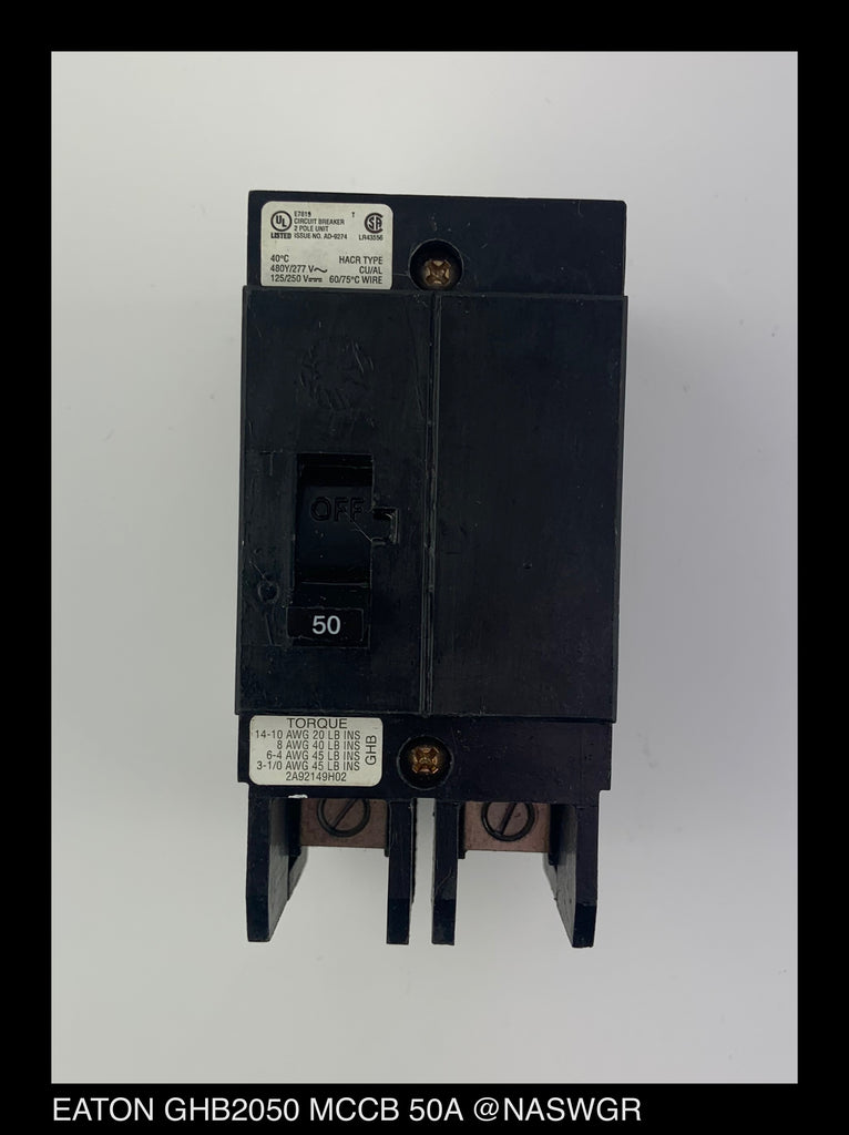 Eaton GHB2050 Molded Case Circuit Breaker ~ 50 Amp - Unused Surplus ...
