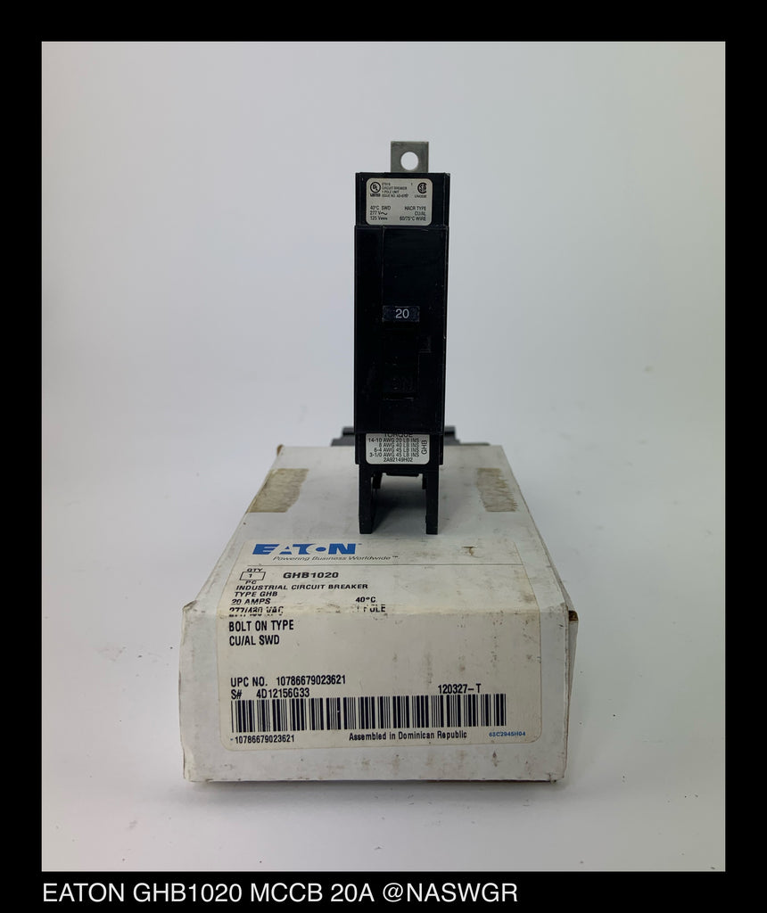 Eaton GHB1020 Molded Case Circuit Breaker ~ 20 Amp - Unused Surplus ...