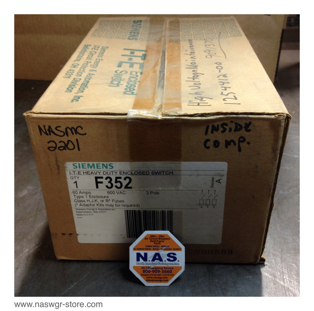 Siemens F352 Heavy Duty Enclosed Switch - 60 Amp — North American ...