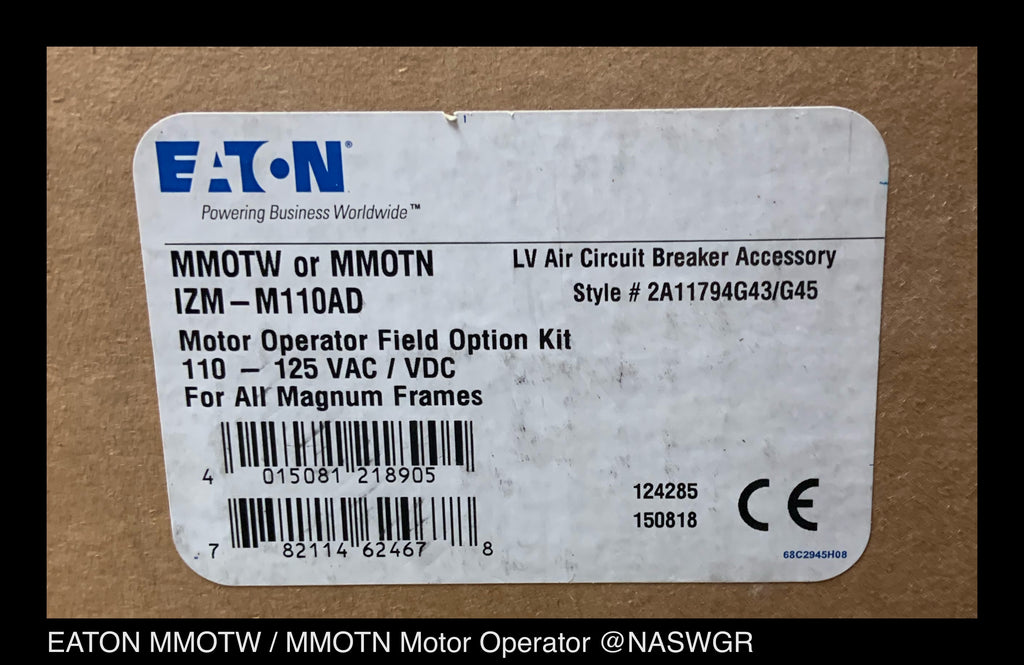Eaton Magnum MMOTW or MMOTN, 2A11794G43/45 Motor - 110-125vAC/vDC - Un ...