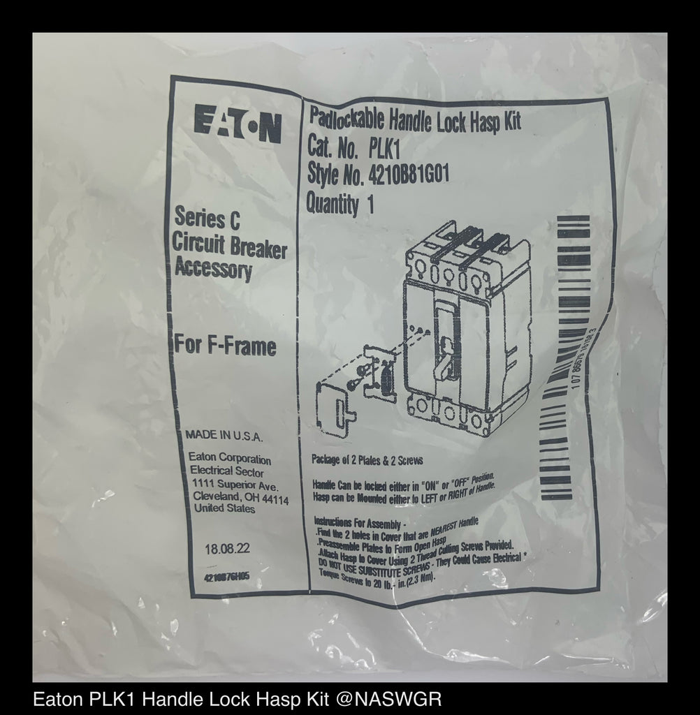 Eaton PLK1 Padlockable Handle Lock Hasp - F Frame - Unused — North ...