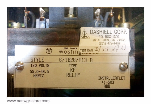 Westinghouse 671B287A13B KF Relay — North American Switchgear Store