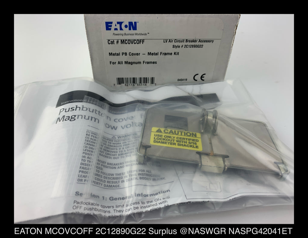 Eaton Magnum MCOVCOFF, 2C12890G22 Pushbutton Cover - Unused — North ...