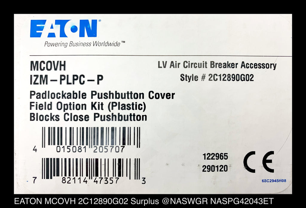 Eaton Magnum MCOVH, 2C12890G02 Pushbutton Cover - Unused — North ...