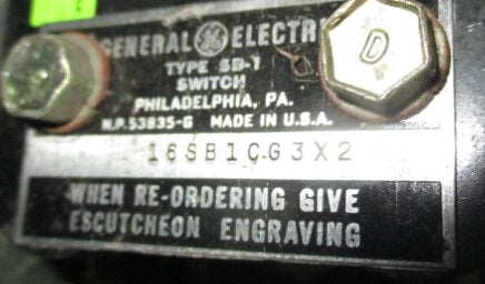 16SB1CG3X2 - General Electric - Voltmeter SB-1 Switch — North American ...