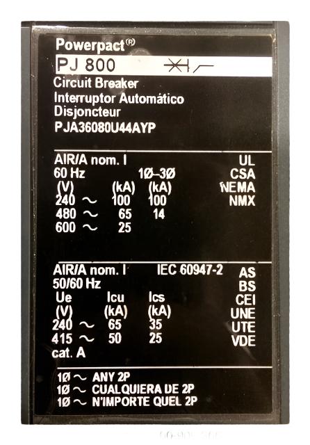 Square D PowerPact PJ800 Circuit Breaker - 800 Amp — North American ...