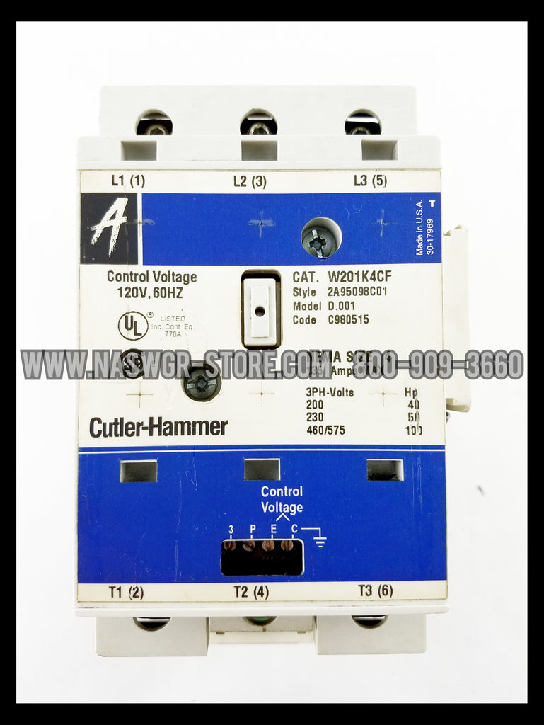 Cutler Hammer W201K4CF Contactor — North American Switchgear Store