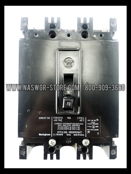 Westinghouse EHB3070 Molded Case Circuit Breaker ~ 70 Amp — North American Switchgear Store