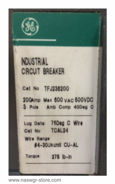 General Electric TFJ236200 Molded Case Circuit Breaker - 200 Amp ...