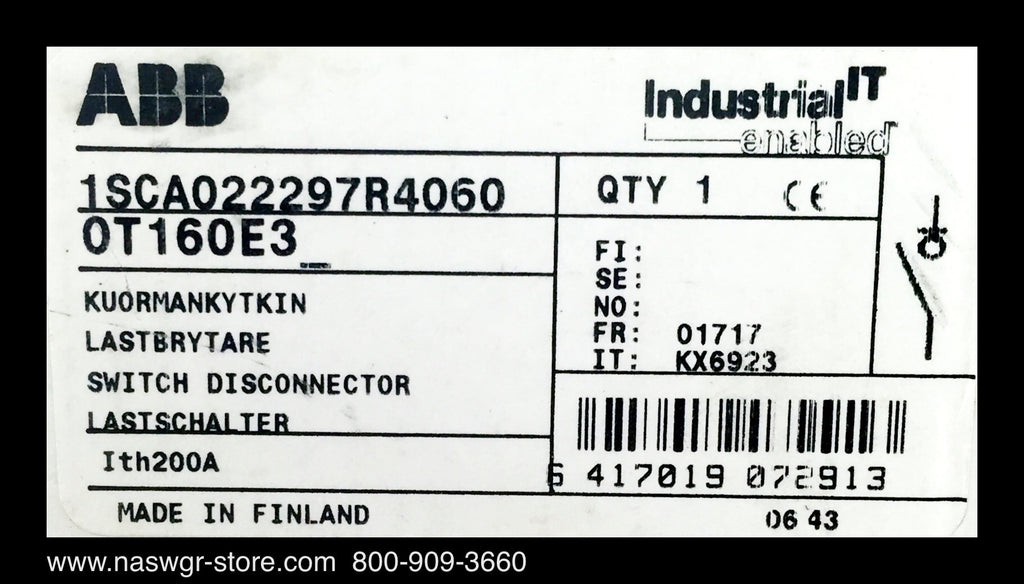 ABB OT160E3 Switch ~ 125 Amp — North American Switchgear Store