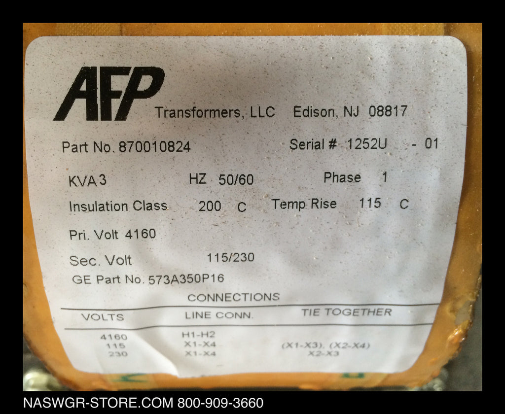 AFP Transformers LLC 870010824 Potential Transformer — North American ...