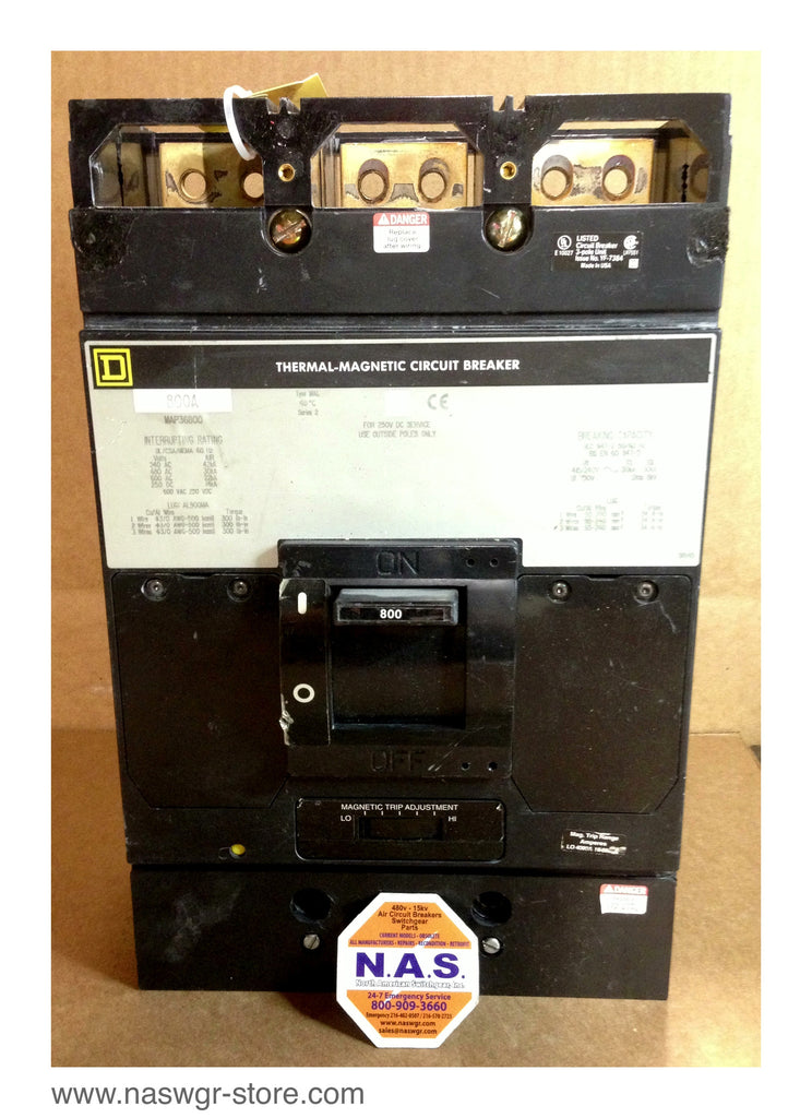 Square D MAP36800 Molded Case Circuit Breaker - 800 Amp — North ...
