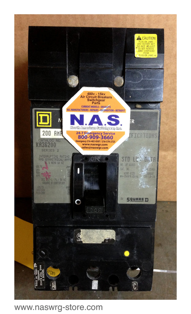 Square D KA36200 Molded Case Circuit Breaker ~ 200 Amp — North American ...