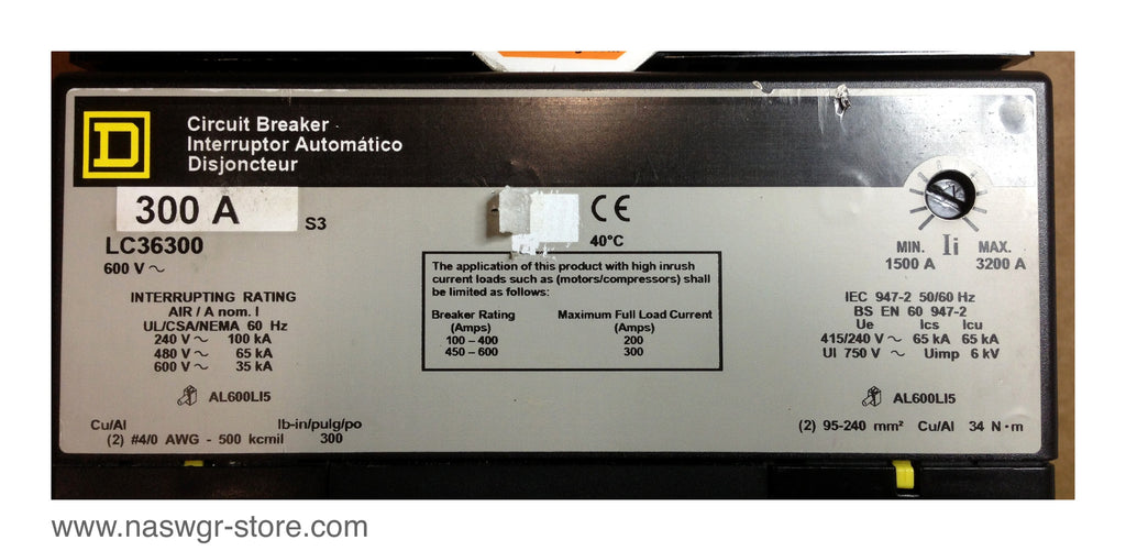 Square D LC36300 Molded Case Circuit Breaker - 300 Amp — North American ...