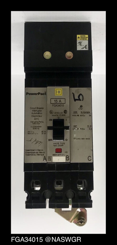 Square D FGA34015 Molded Case Circuit Breaker ~ 15 Amp — North American ...