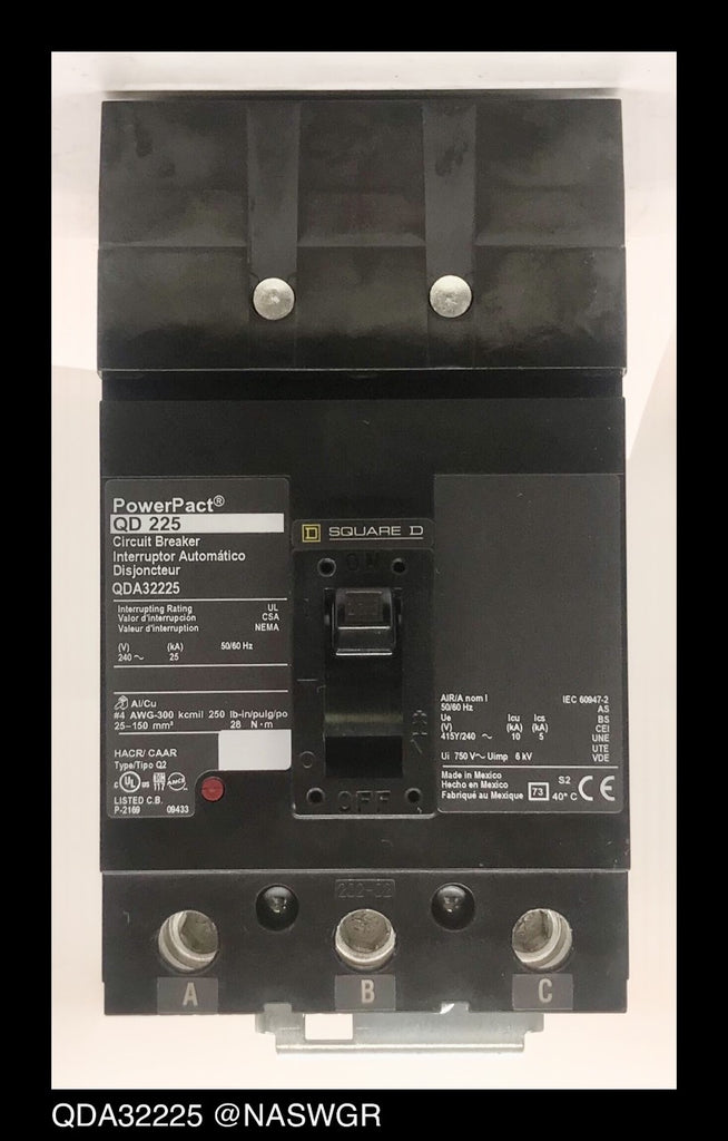 Square D QDA32225 Molded Case Circuit Breaker ~ 225 Amp — North ...
