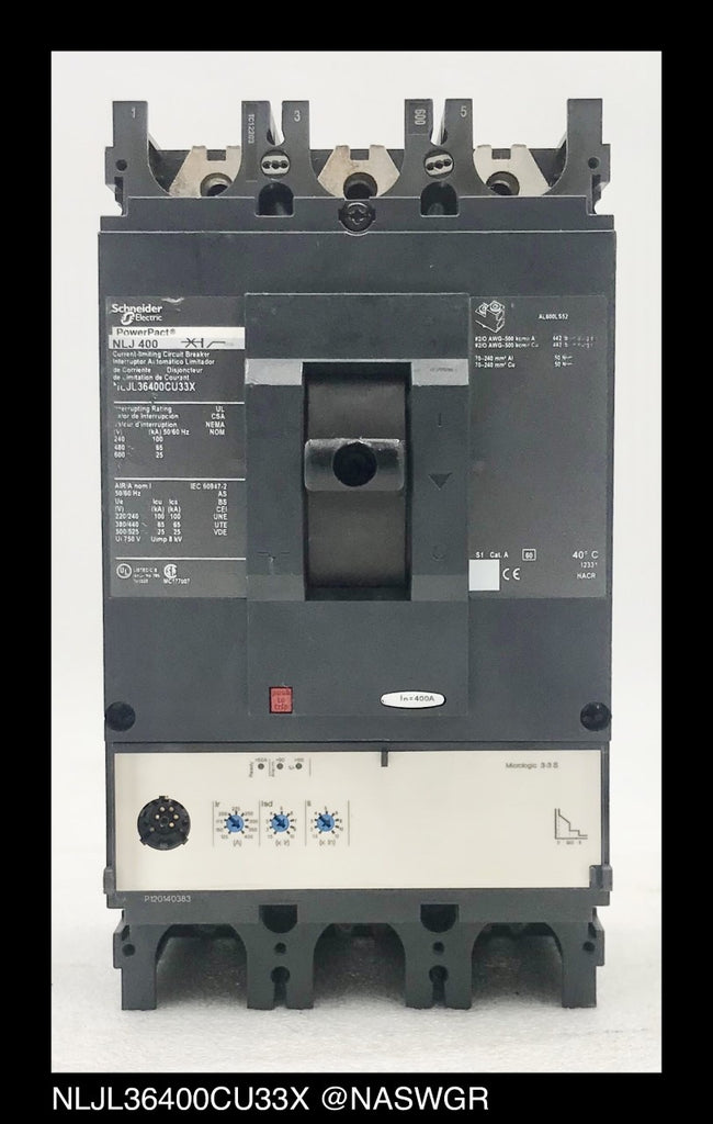 Schneider Electric NLJL36400CU33X Molded Case Circuit Breaker ~ 400 Am ...