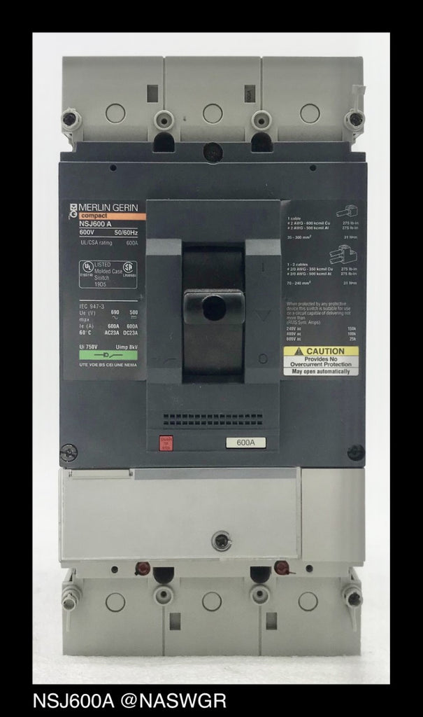 Merlin Gerin NSJ600A Switch w/ Mount & Shunt Trip ~ 600 Amp — North ...