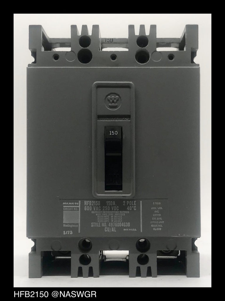 Westinghouse HFB2150 Molded Case Circuit Breaker - 150 Amp - Shelf Sur ...