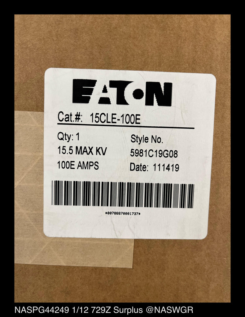 Eaton 15CLE-100E Current Limiting High Voltage Fuse - 100E Amp, 15.5kV ...