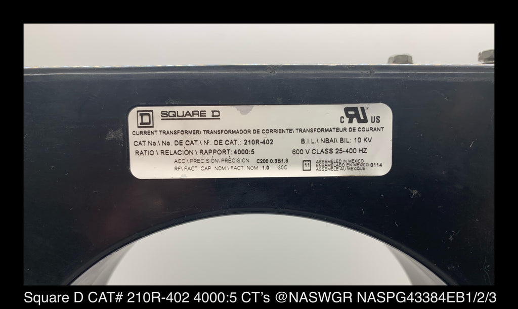 Square D 210R-402 Current Transformer - 4000:5 Amp — North American ...